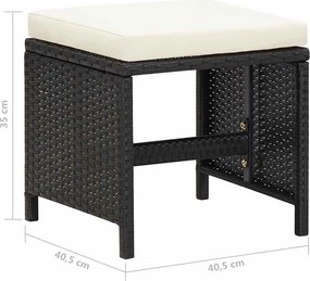 Zahradní stoličky 4 ks s poduškami polyratan černé 316748