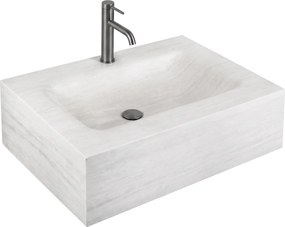 Rea Apollo, nástěnné obdélníkové umyvadlo, 700x500x200mm, imitace kamene, REA-U9994
