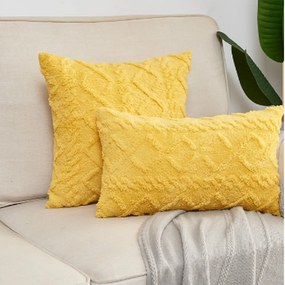 Moderní načechraný povlak na polštářek v retro stylu Barevná varianta: Žlutá, Velikost: 40x40 cm