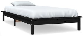 vidaXL Rám postele černý 90 x 190 cm Single masivní borovice