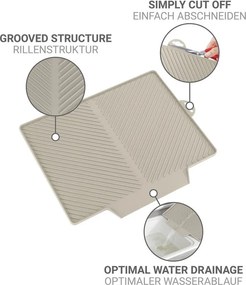 Béžová plastová odkapávací podložka na nádobí 34x40 cm Nelia – Wenko