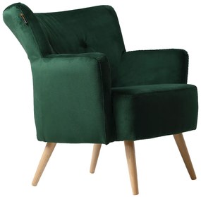 OnaDnes -20% Nordic Design Smaragdově zelené sametové křeslo Gustic