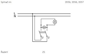 ABB Variant+ vypínač č.2S IP54 šedá 3558N-C02512 S s popisovým polem