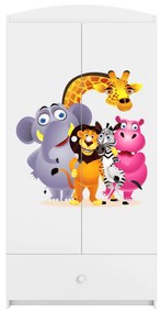 Dětská skříň Babydreams 90 cm ZOO bílá