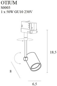 Maxlight S0003 OTIUM Kolejnicové svítidlo, černé