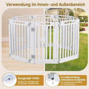 Costway Skládací ohradník pro psy z HDPE s 8 panely a uzamykatelnými dvířky
