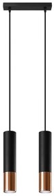 Sollux SL.0947 - Lustr na lanku LOOPEZ 2xGU10/10W/230V černá/měď
