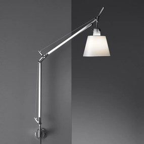 Artemide 0947020A + A025150 Tolomeo basculante parette, nástěnná lampa s vypínačem, satinové stínítko, 1x70W E27, max. výška 111cm