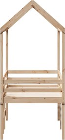 Patrová postel se střechou 75 x 190 cm masivní borové dřevo 3282141