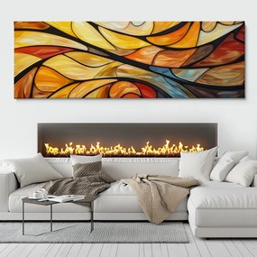 Obraz na plátně - Mozaika podzimního vibrato FeelHappy.cz Velikost obrazu: 300 x 100 cm