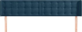 Čelo postele typu ušák tmavě modrá 163x16x78/88 cm samet 3119260