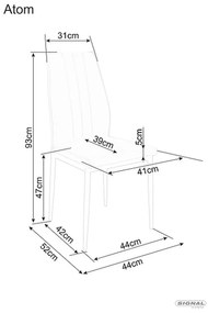 Čalouněná jídelní židle Atom Velvet - výběr z 3 provedení