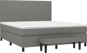Box spring postel s matrací tmavě šedá 160x200 cm textil 3136446