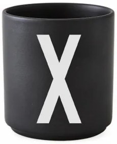 Hrnek s písmenem X, černá Design Letters