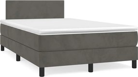 Box spring postel s matrací a LED tmavě šedá 120 x 190 cm samet 3270142