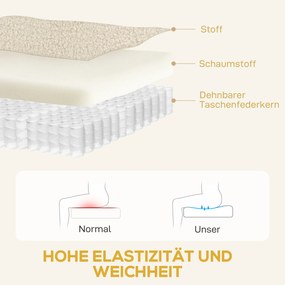HOMCOM Rozkládací křeslo, relaxační křeslo s fleecovým potahem, nastavitelná opěrka zad, čalouněné křeslo, ocel, béžová