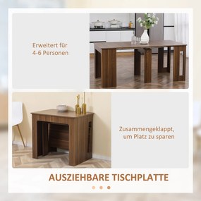 HOMCOM jídelní stůl rozkládací stůl rozkládací kuchyňský stůl jídelní stůl do obývacího pokoje jídelna moderní design hnědá 180 x 85 x 75cm | Aosom