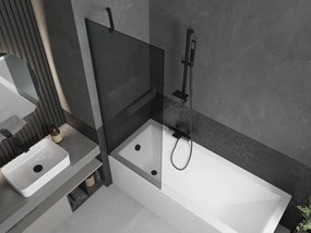 Mexen Next, vanová zástěna 1-křídlová 70 x 150 cm, fixní křídlo, 6 mm šedé sklo, černý profil, 895-070-000-00-40-70