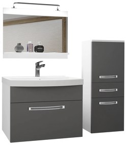 Koupelnový nábytek Belini Premium Full Version šedý mat + umyvadlo + zrcadlo + LED osvětlení Glamour 22