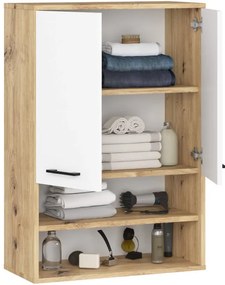 Koupelnová skříňka FIN H934 W64 2D 1P dub artisan / bílá