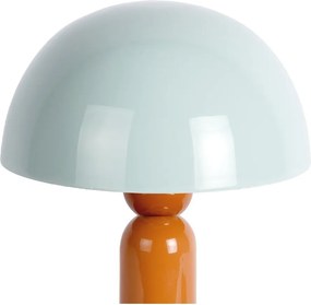 Oranžová/šedomodrá kovová stolní lampa (výška 30 cm) Firenze round – Leitmotiv