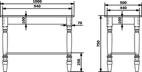Sapho Cimbura 100 x 50 x 75 cm umyvadlový stolek masiv dřevo hnědá CIM151 Koupelny Bernold