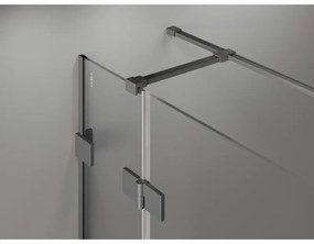 Mexen Lunar T, sklápěcí sprchový kout levý 110 x 110 cm, 8mm čiré sklo, grafitový profil, 834T-110-110-95-00-L