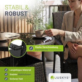 Juskys Stohovatelné polyratanové židle Yoro Barva: šedý melír, Velikost sady: 4 ks