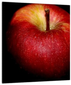 Obraz jablka na černém pozadí (30x30 cm)
