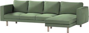 Potah na pohovku IKEA Norsborg 4-místná se šezlongem barva zelená látka pletený vzor