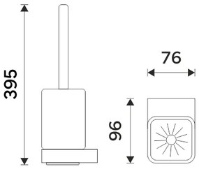 Nimco Toaletní WC kartáč s hranatou rukojetí
