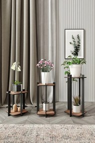 Wooden Plant Stand Flower Desk Square - Walnut