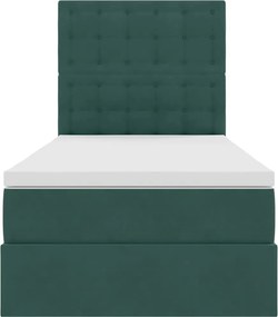 Postel s úložným prostorem a matrací Tmavě zelená 90 x 200 cm 3372126