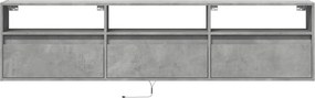 Nástěnná TV skříňka s LED betonově šedá 180 x 31 x 45 cm 3307943