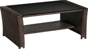 Velaco Ratanový zahradní nábytek Lagos, 4 osoby, hnědý