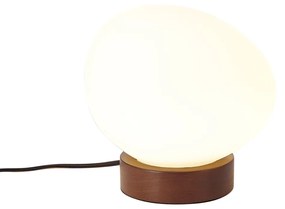 Japandi stolní lampa dřevěná s opálovým sklem - Sally