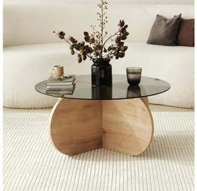 Asir | Konferenční stolek BUBBLE 35x75 cm hnědá/černá | AS1561