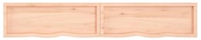 Nástěnná police 220x40x(2-4) cm neošetřené masivní dubové dřevo - Default Title