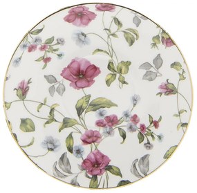 Pocelánový šálek s podšálkem s květy -Ø 13*2 / 12*9*5 cm – 12x9x5 cm