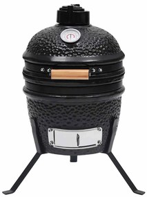 vidaXL Marketos Zahradní gril a udírna 2 v 1 Kamado keramický 56 cm černý