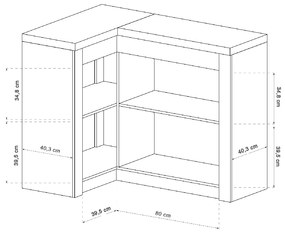 INDIANAPOLIS k | komoda rohová I-15 | LEVÁ | kraft bílý