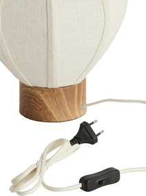 Krémová kovová stolní lampa s textilním stínidlem (výška 23,5 cm) Kyzo – Light &amp; Living