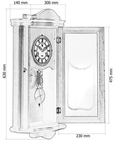 Kyvadlové nástěnné hodiny PROMETHEUS, 64 cm