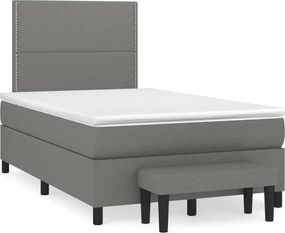 Box spring postel s matrací tmavě šedá 120x200 cm textil 3136502