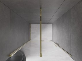 Mexen Velar, posuvné dveře do otvoru 75x200 cm, 8mm čiré sklo, zlatá lesklá, 871-075-000-01-50
