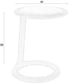 Kulatý odkládací stolek s deskou z kamene 41x45 cm Doppio – Zuiver