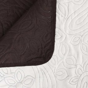 Oboustranný prošívaný přehoz na postel 170x210 cm hnědo-krémový 132962