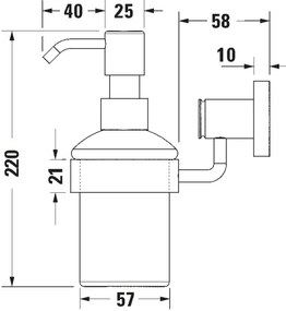 Duravit 99164600 - Nástěnný dávkovač mýdla D-CODE 390 ml mléčné sklo/matná černá