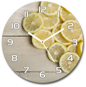 Wallmuralia Skleněné hodiny kulaté Citrony strom fi 30 cm