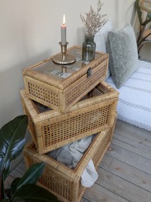 Ratanový box s bambusovým výpletem Francesca French - 36*21*13cm